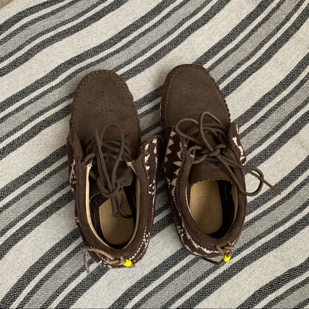 Womens Visvim Fbt Crochet Brown Suede Beaded Sneakers… - Gem